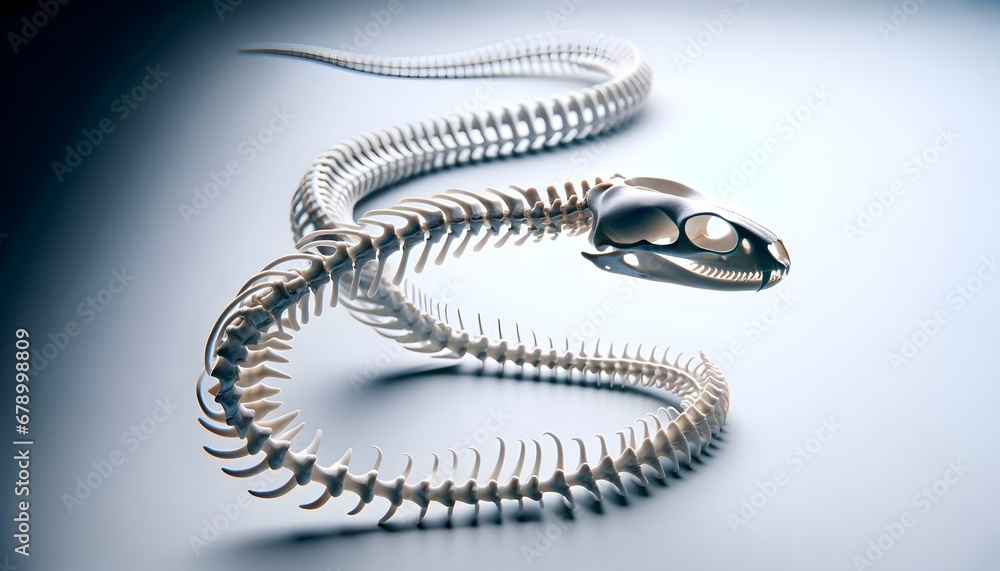 Snake skeleton isolated on white background Stock Photo | Adobe Stock