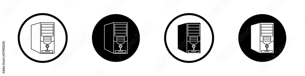 Computer Case vector icon set. PC CPU box vector illustration for UI ...
