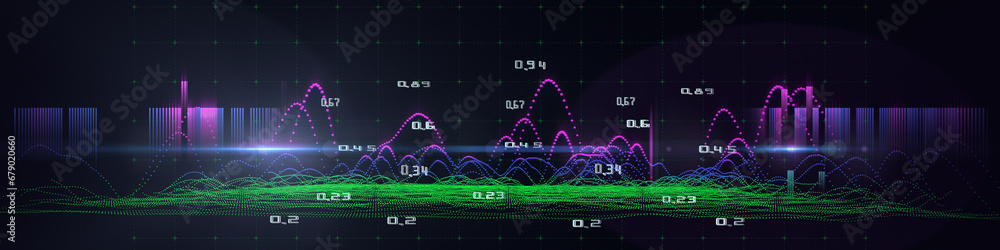Abstract background color graph from wavy color sphere in lines and ...