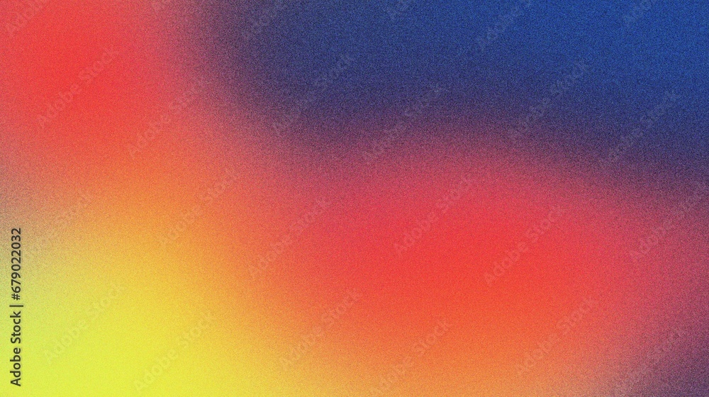 red blue yellow abstract grainy gradient background with noise texture ...