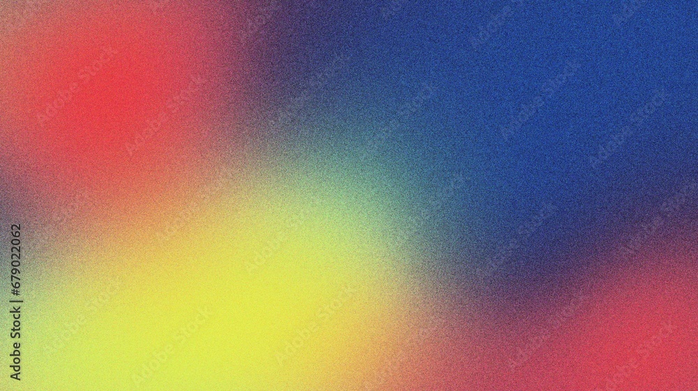 red blue yellow abstract grainy gradient background with noise texture ...