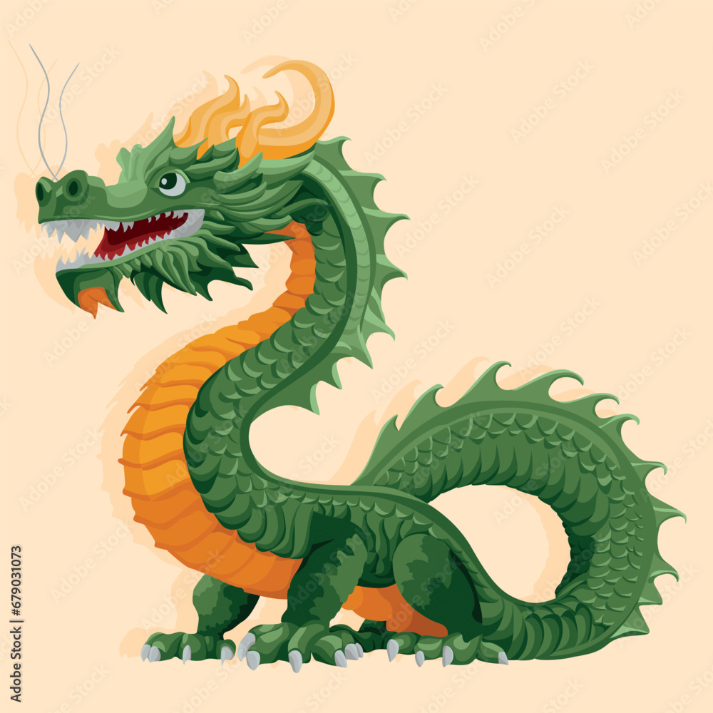 Chinese green wood dragon. Symbol of 2024. Mythology. Realistic image ...