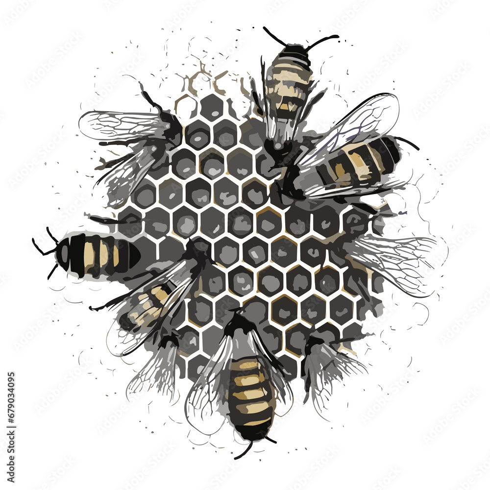 honeybee, honeybee svg, honeybee png, honeybee illustration, honeybee ...