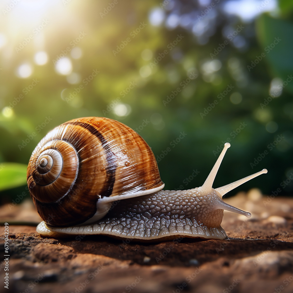 Stunning drawing of realistic snail front, animal planet, full-length ...