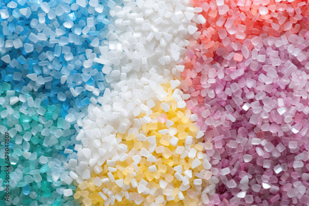 New materials from recycled plastic bits, showcasing sustainability ...