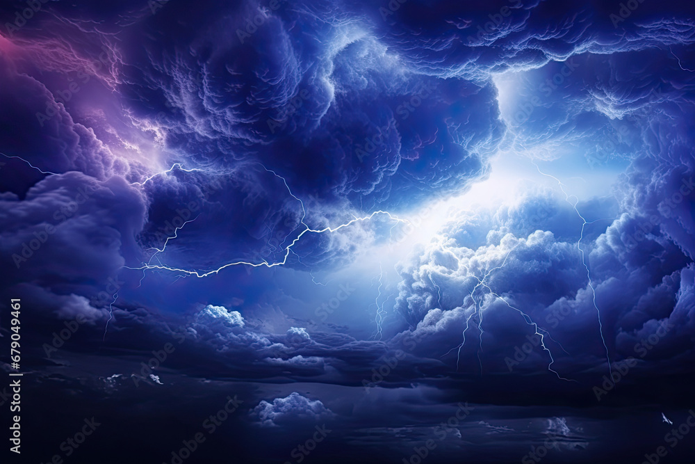 Indigo night sky with clouds. Storm, wind, rain. Dramatic dark skies ...
