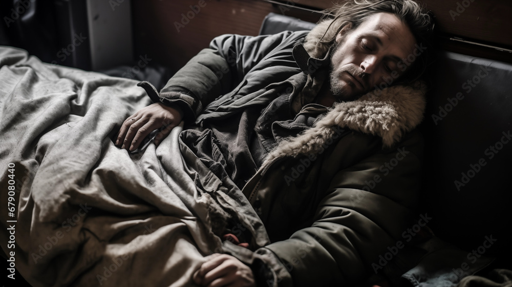 Homelessness Struggle: A poignant image capturing the harsh reality of ...