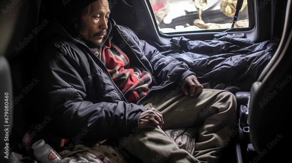 Homelessness Struggle: A poignant image capturing the harsh reality of ...
