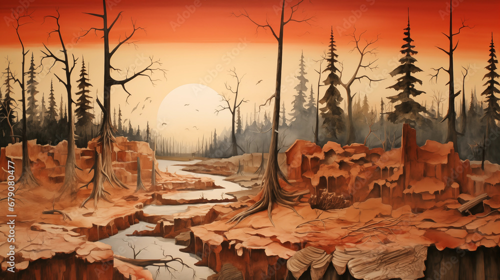 Environmental Degradation: An impactful image portraying the ...