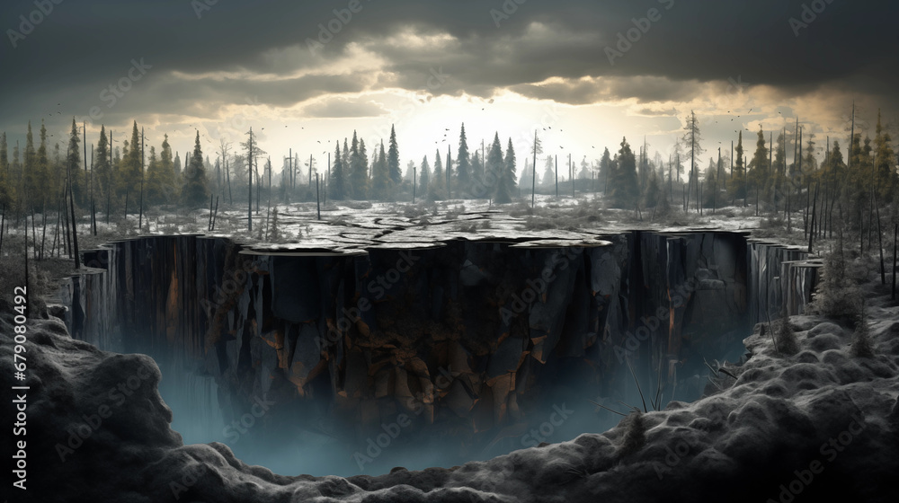 Environmental Degradation: An impactful image portraying the ...