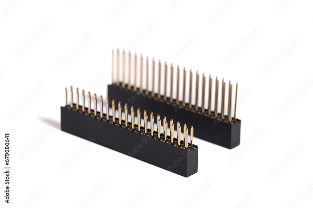 40 Pin Gpio Connector Header Isolated On White Background 2x20 Pins Raspberry Pi Stacking