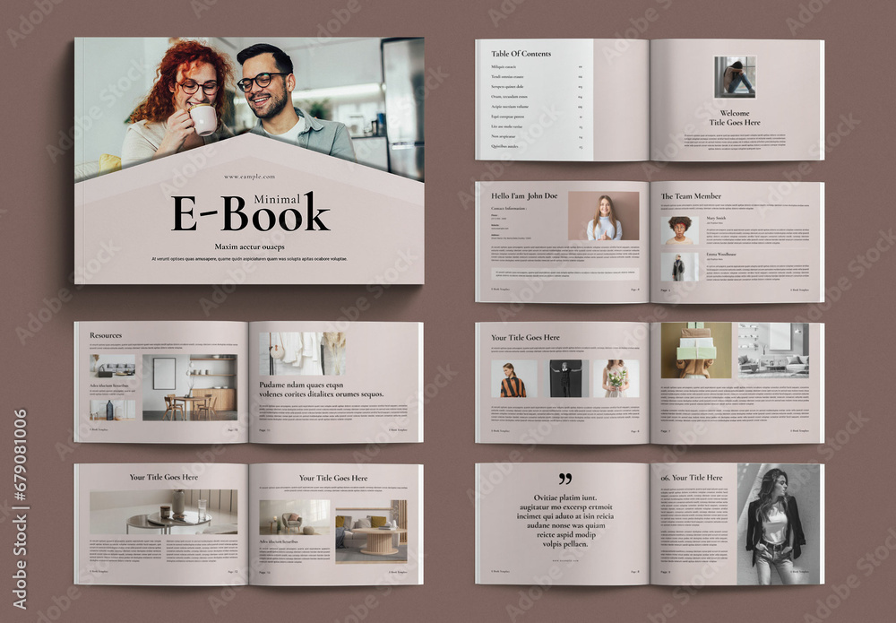 Ebook Template Design Layout Landscape Stock Template | Adobe Stock