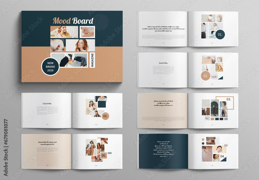 Moodboard Magazine Template Design Layout Landscape Stock Template ...