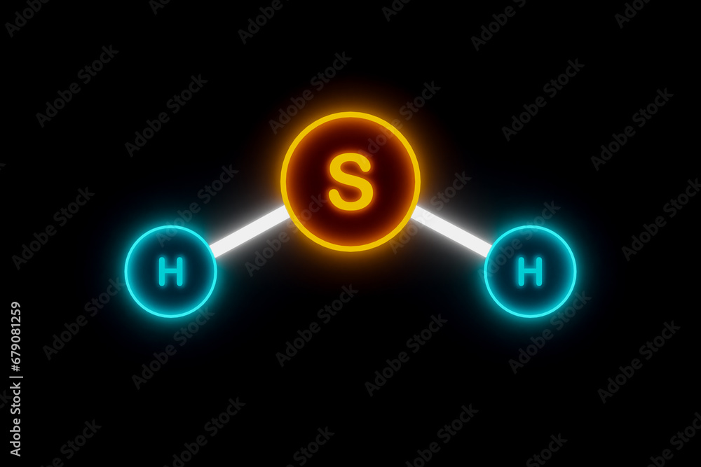 H2S water molecule as model. Sulfur and hydrogen compound. Stock ...