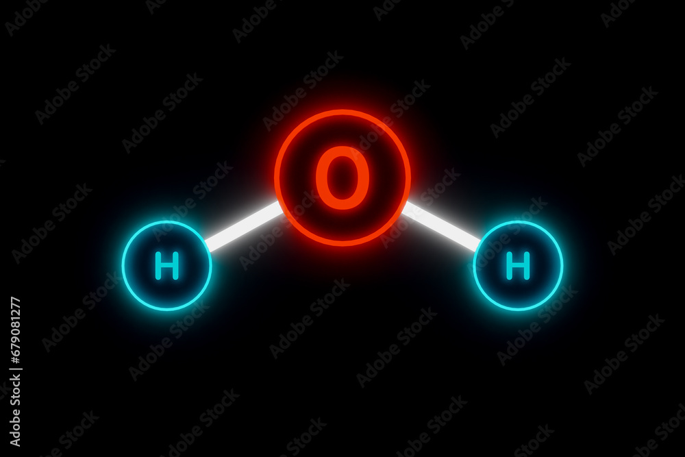 H2O water molecule model. Oxygen and hydrogen compound. Stock ...