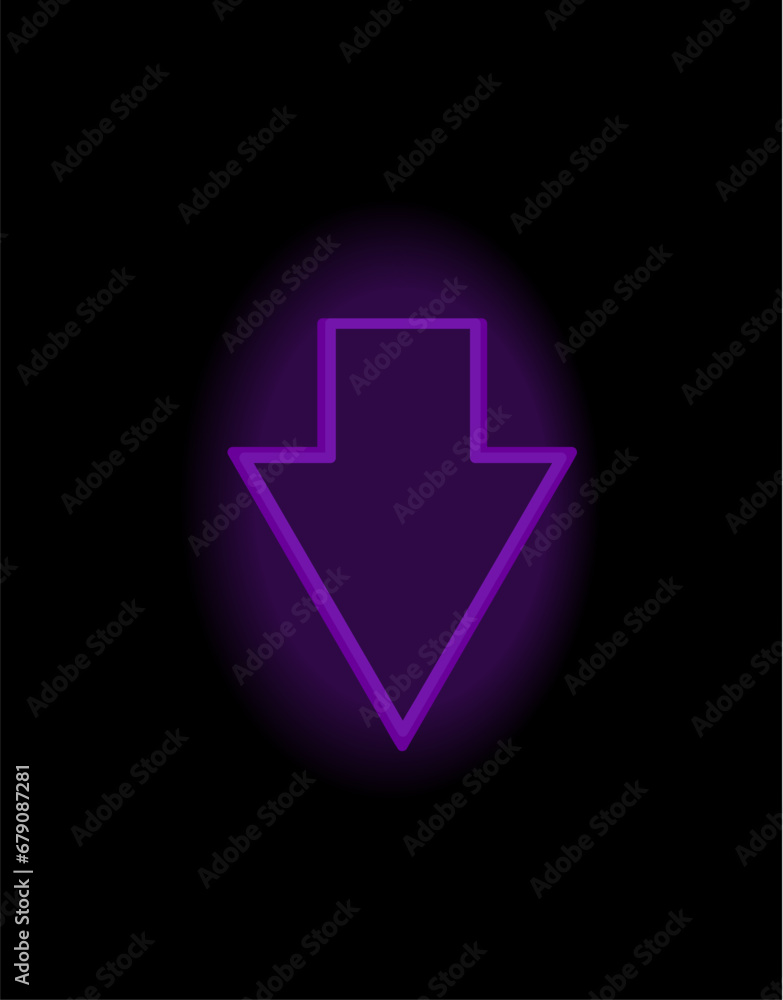 Neon arrow in cartoon style. This captivating illustration highlight a ...