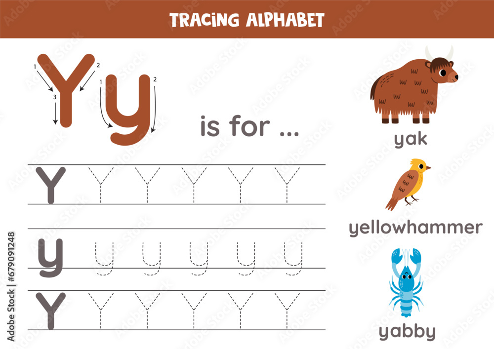Tracing all letters of English alphabet. Preschool activity for kids ...