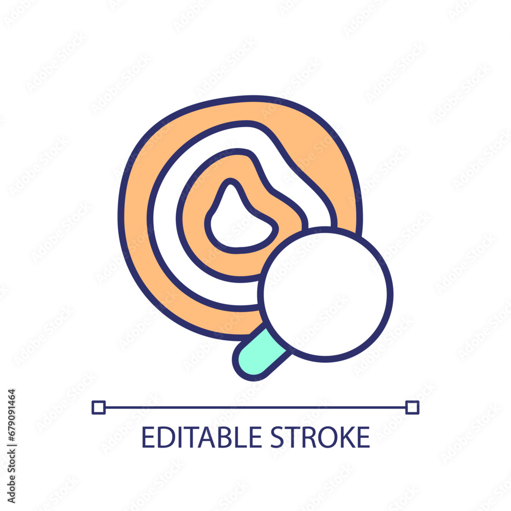 2D simple editable dendrochronology icon representing climate metrics ...