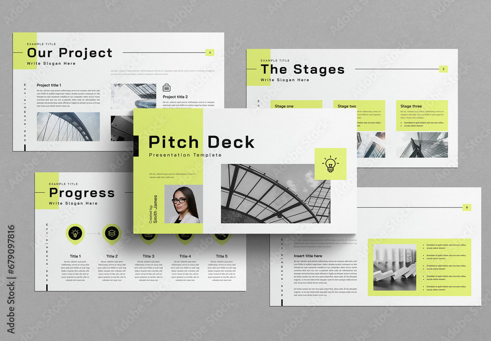 Modelo de Pitch Deck Presentation Template Design Layout do Stock ...
