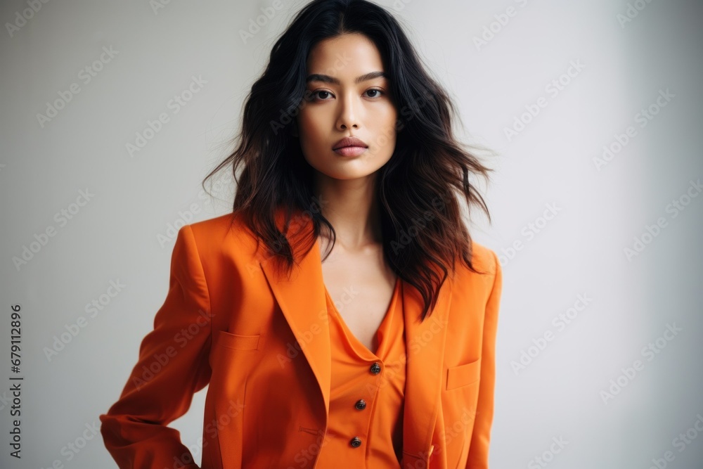 Beautiful and stylish fictional Korean model posing with confidence in ...