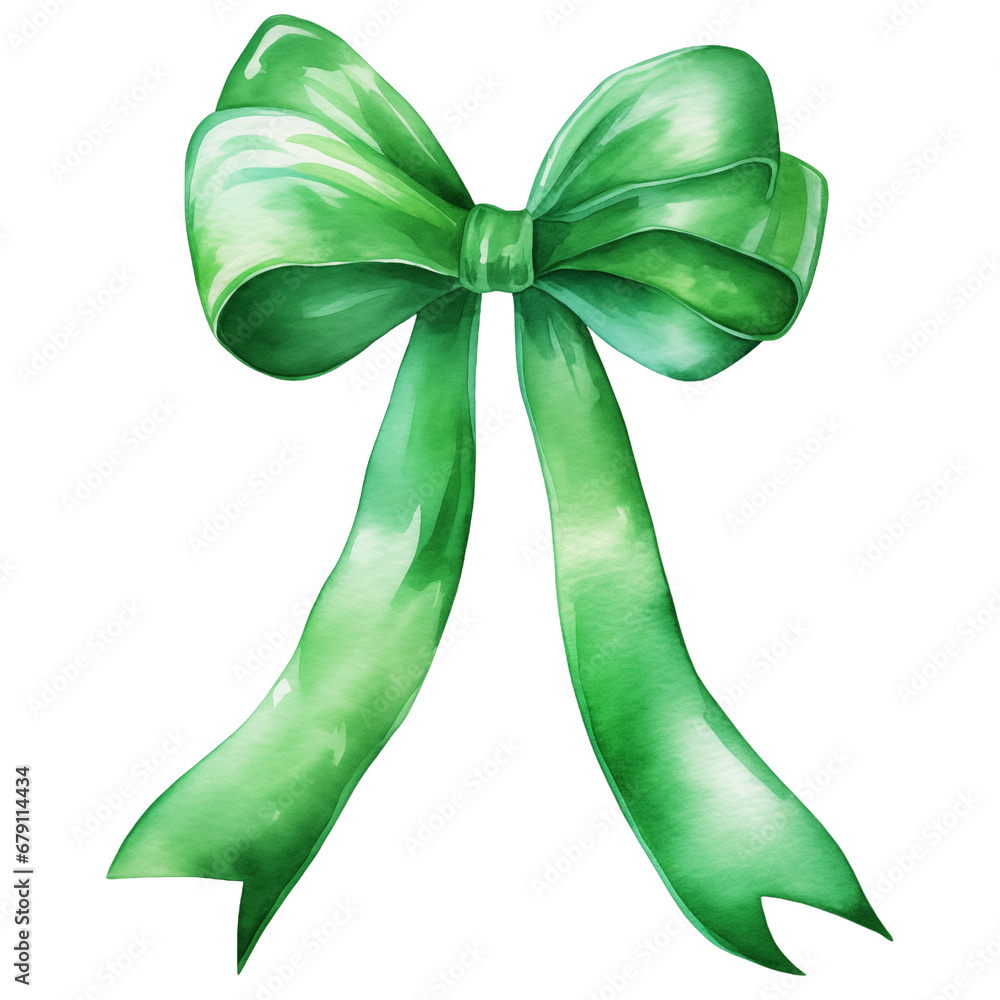 watercolor green ribbon, green ribbon clipart for graphic resources ...