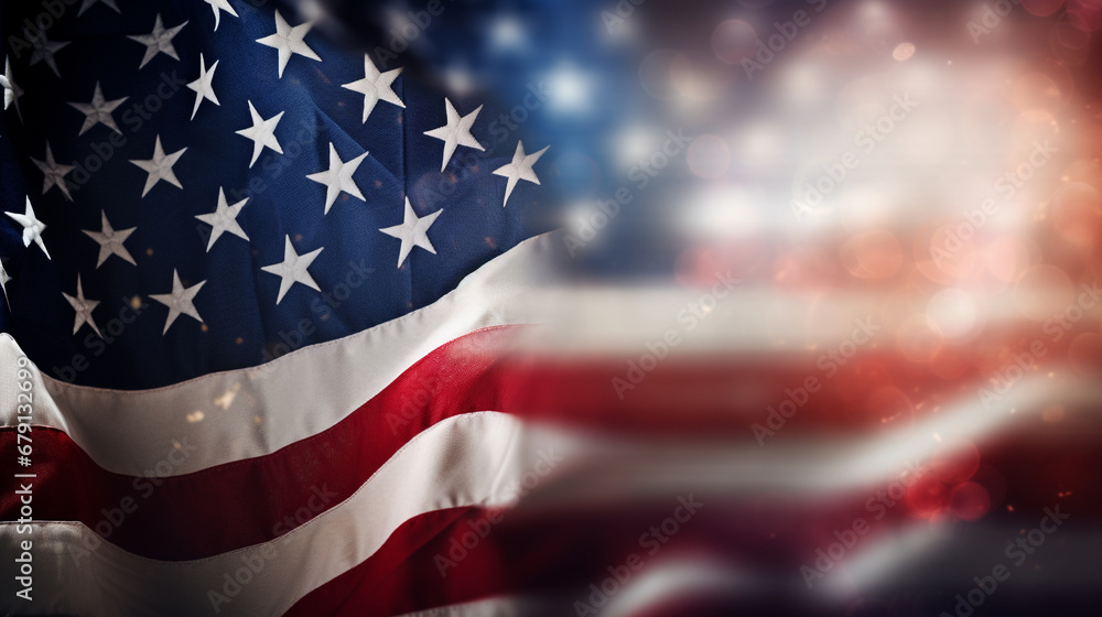 American flag waving in the wind. Flag USA as a patriotic background ...