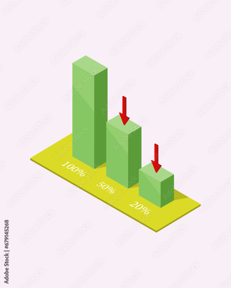 3d Bar chart Infographics design template and icons with 3 options or 3 ...