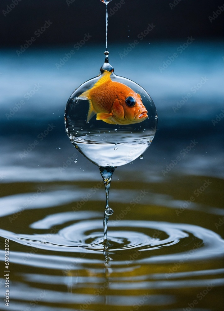 the water drop falls below the water surface, it morphs into a liquid ...