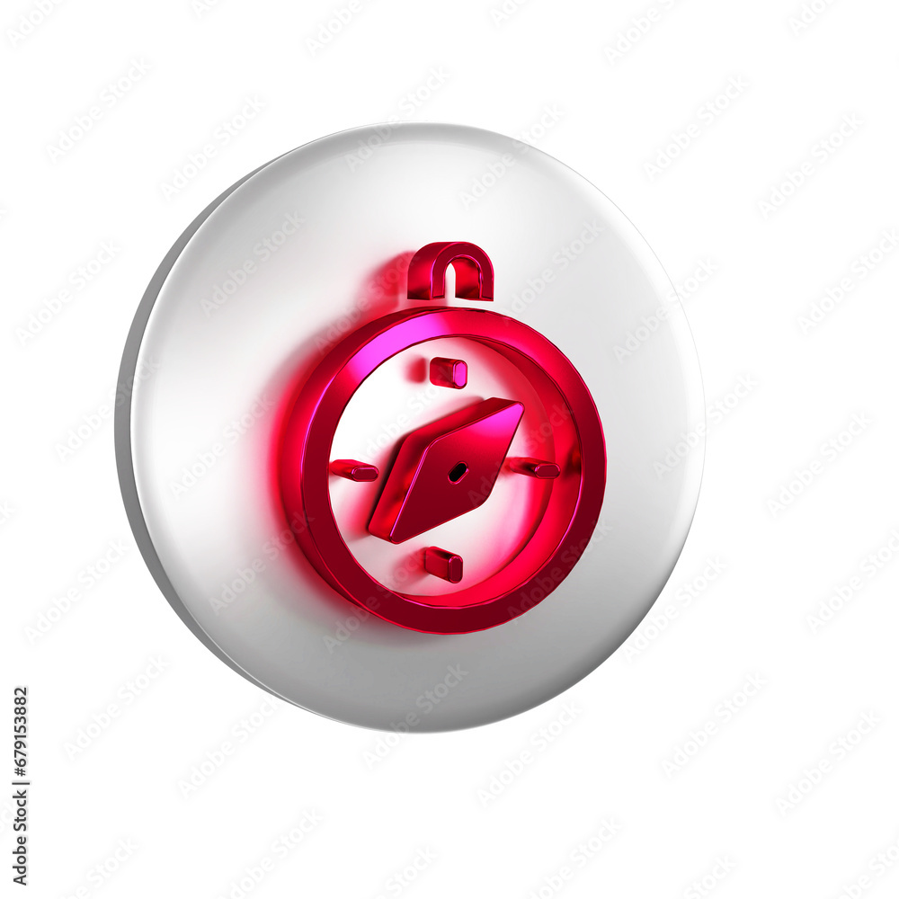Red Compass icon isolated on transparent background. Windrose ...