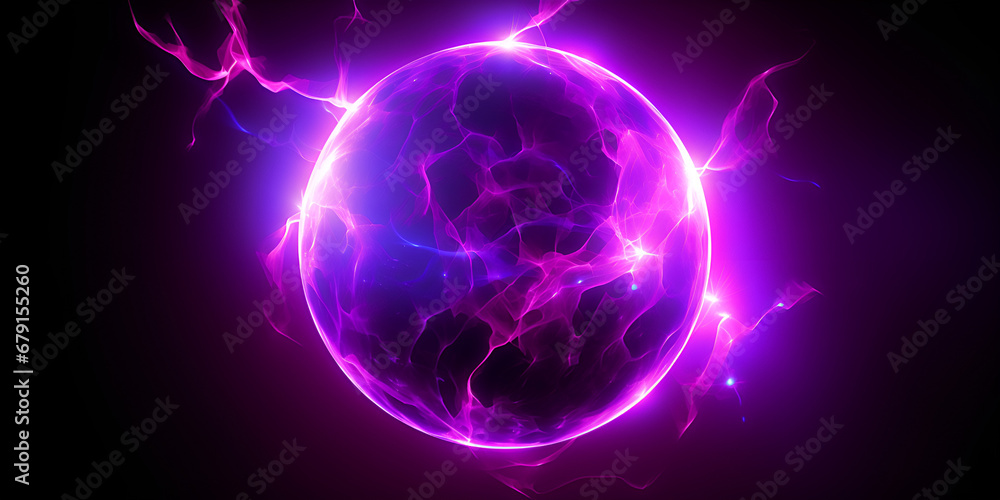 Glowing abstract plasma ball energy balls and plasma sphere with ...