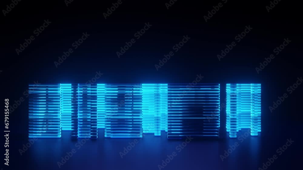 Cyber security database in shape of futuristic city. Abstract digital ...