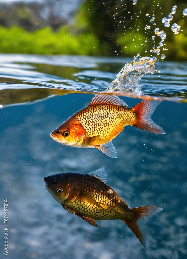 Foto de the drop falls back on the water surface. As it dives below the ...