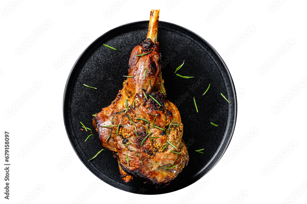 Oven baked lamb leg. Transparent background. Isolated. Stock Photo ...