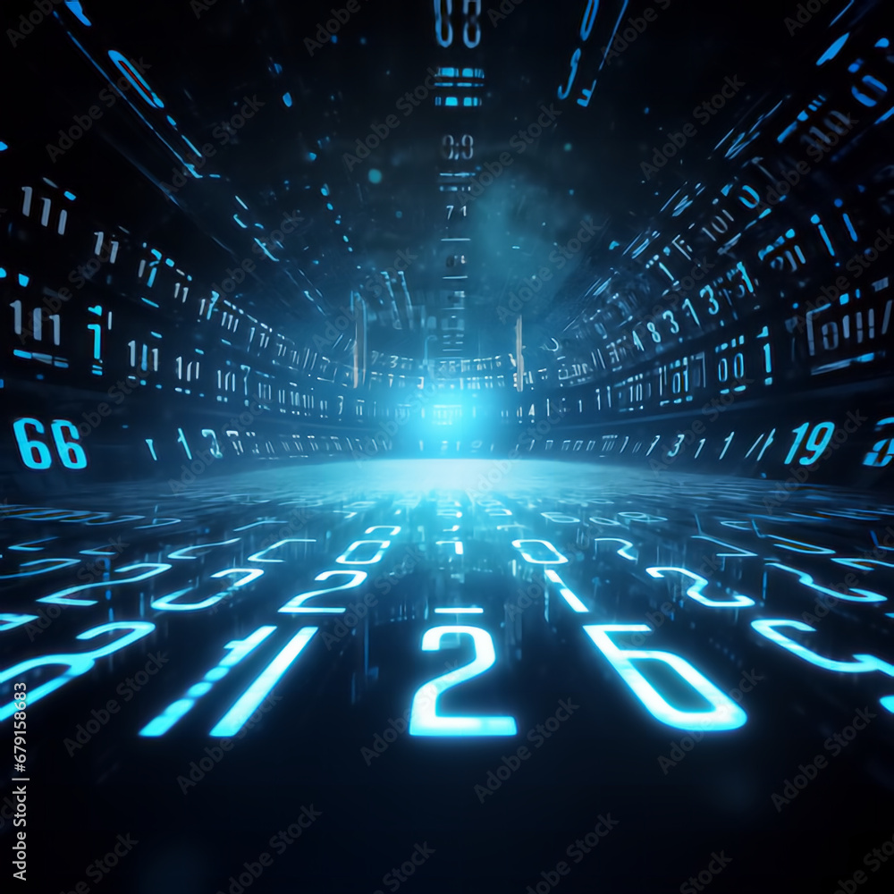 abstract number Backgrounds furturistic virtual world with Artificial ...