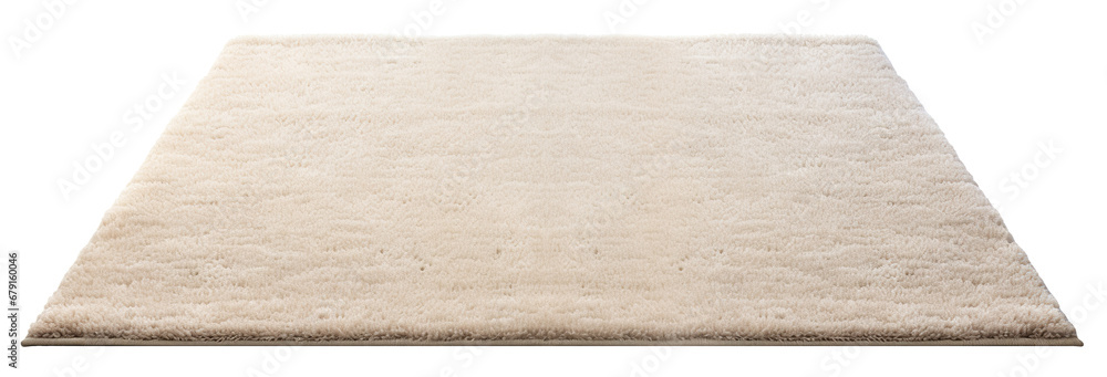 High-quality, plush beige rectangular carpet with a detailed soft ...