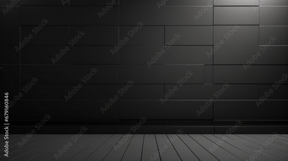 Black, dark, and gray abstract cement wall and studio room, interior ...