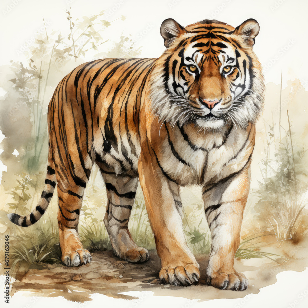 Watercolor royel bangla taigar Sublimation Clipart illustration ...