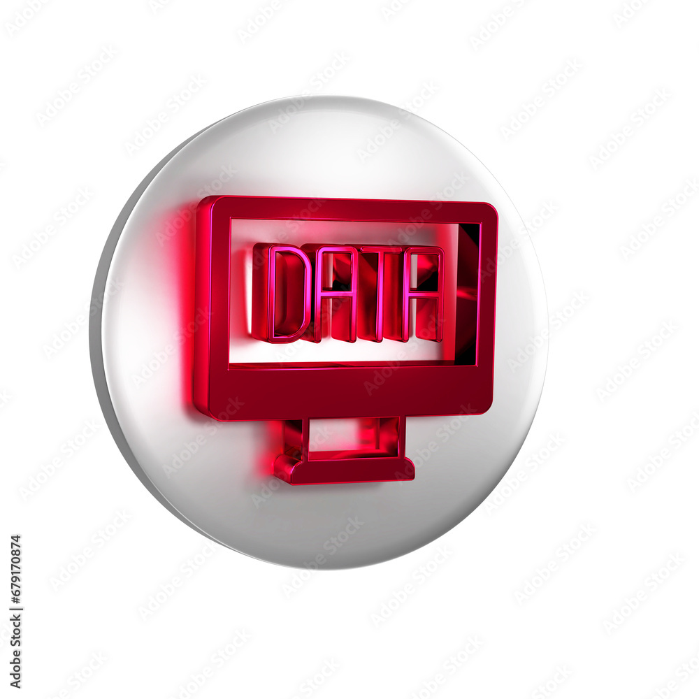 Red Data analysis icon isolated on transparent background. Business ...