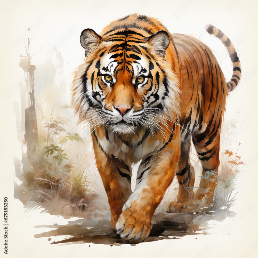 Watercolor royel bangla taigar Sublimation Clipart illustration ...