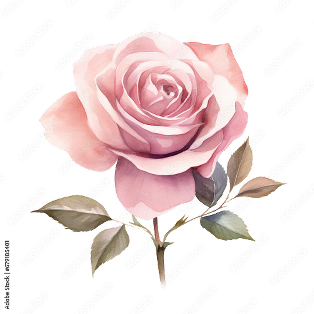 Painted Petals Watercolor Blush Rose Clipart, Watercolor floral border ...