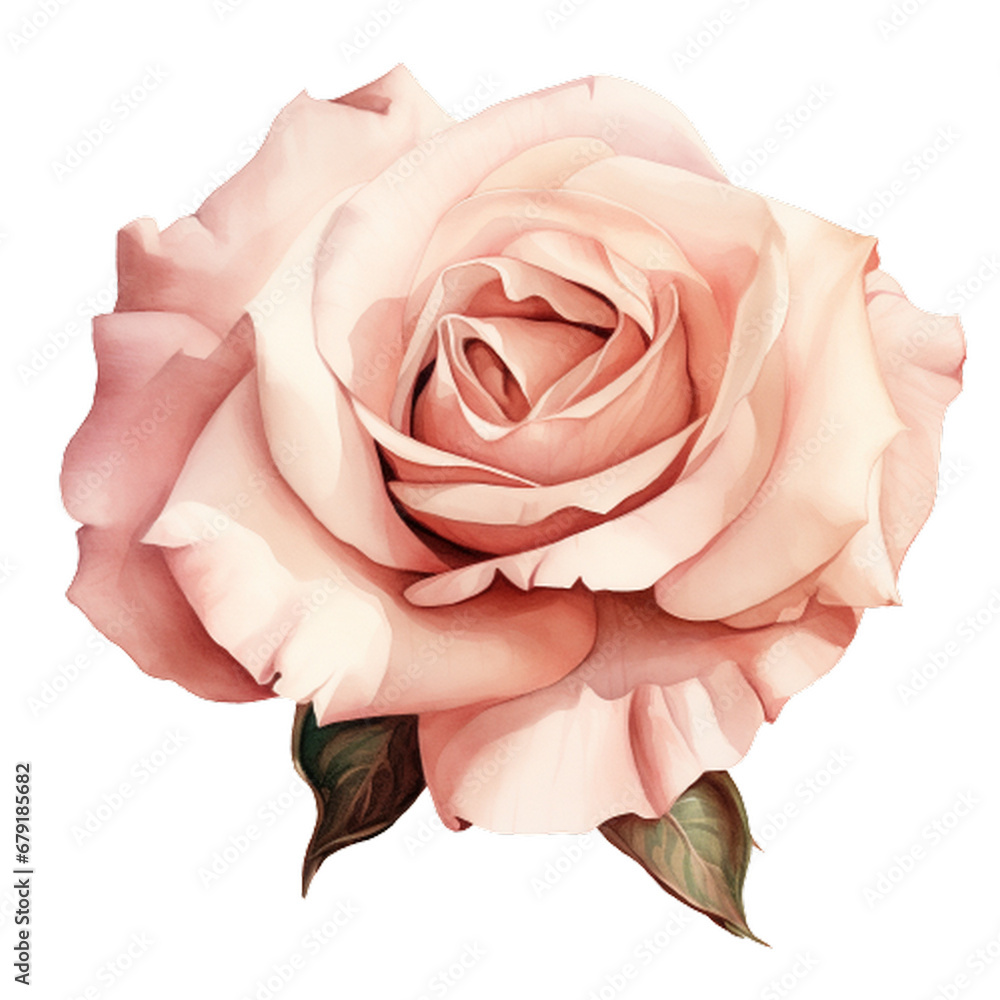 Painted Petals Watercolor Blush Rose Clipart, Watercolor floral border ...