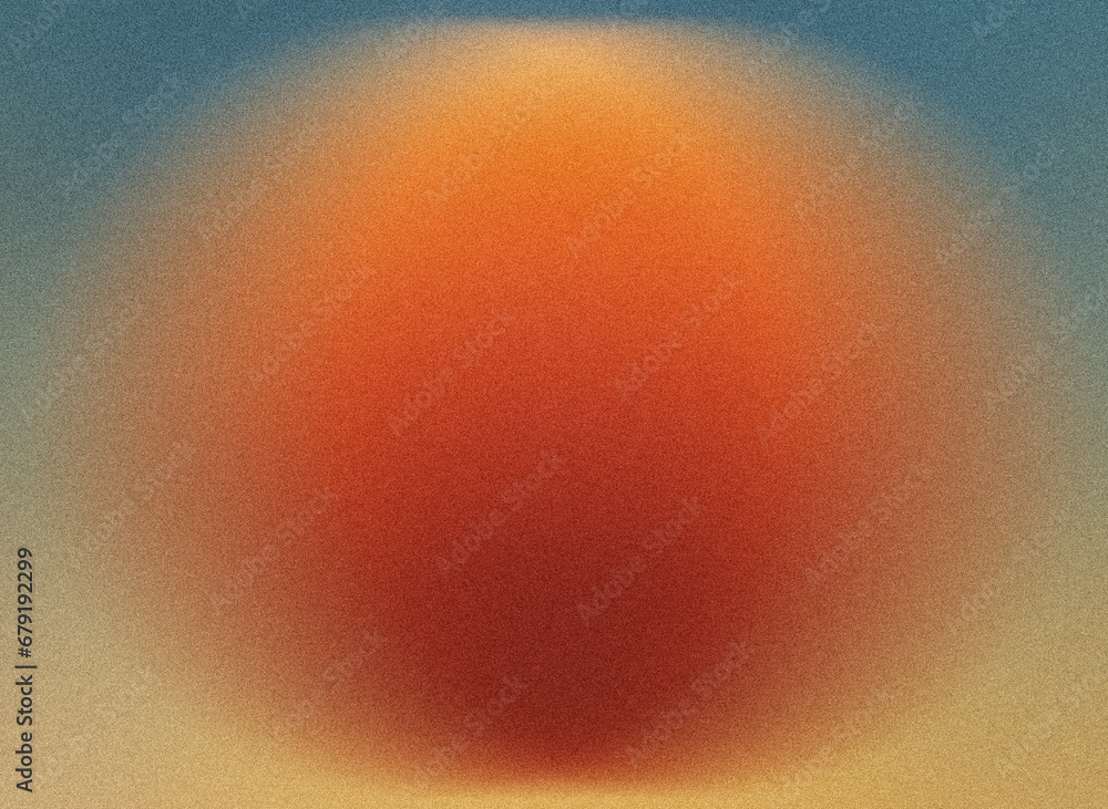Grainy soft gradient sunset color sun shape in motion blur. Orange ...
