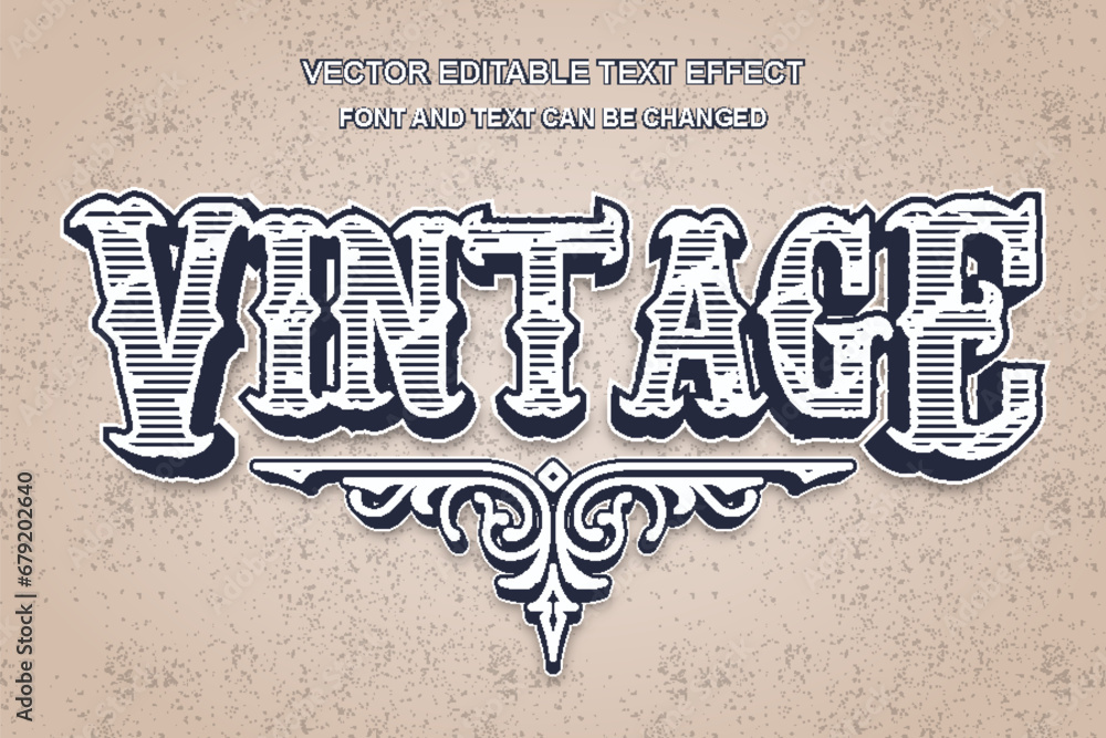 vintage retro old school typography editable text effect grunge texture ...