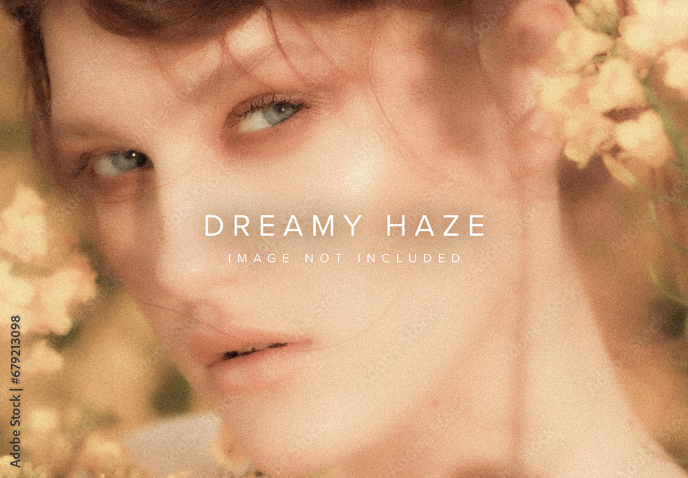 Vintage Dreamy Haze Photo Effect Mockup Stock Template | Adobe Stock