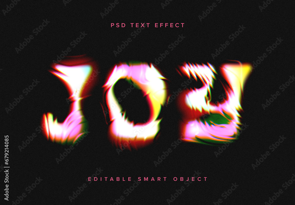 Colourful Distorted Text Effect Mockup Stock Template | Adobe Stock