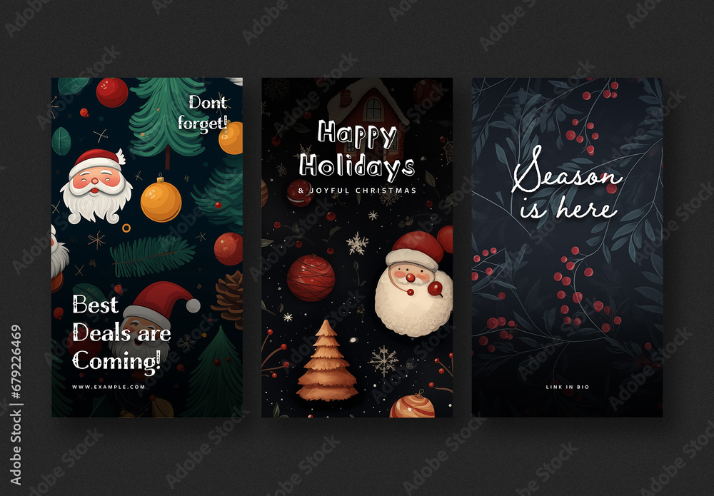 Christmas Social Media Layouts with Festive Pattern and Generative ai ...