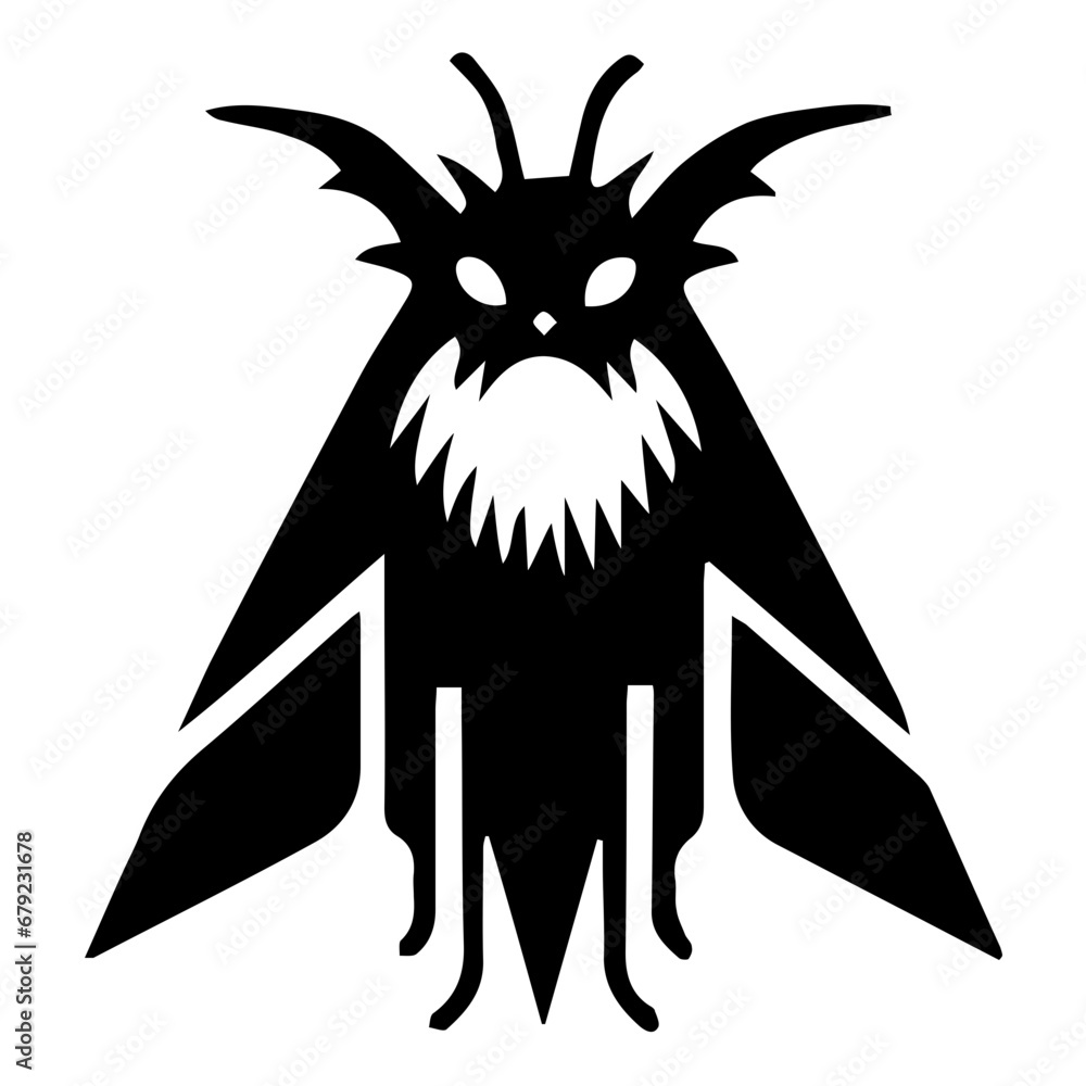 Mysterious Mothman Vector Icon - Download Cryptid Creature Graphics for ...