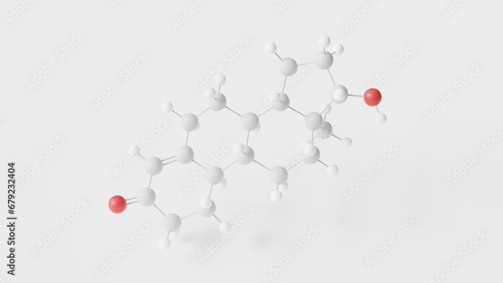 nandrolone molecule 3d, molecular structure, ball and stick model ...