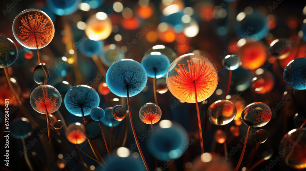 bacteria under a microscope, microorganisms, viruses, microbes ...