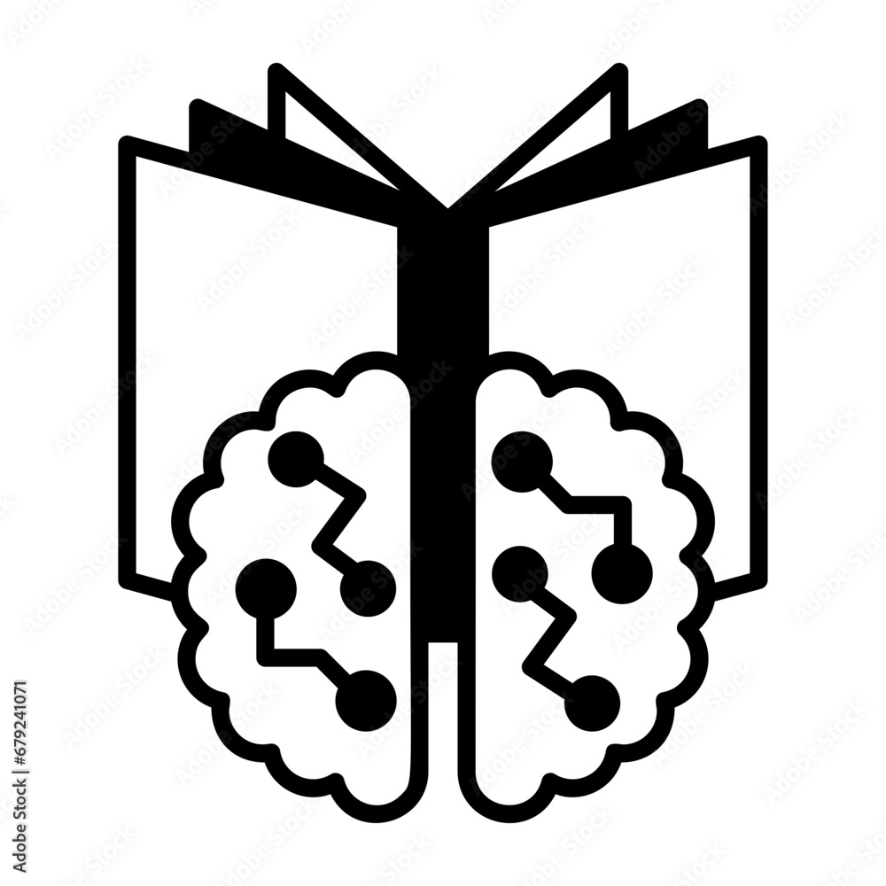 Reading a Text Book by Digital Brain concept, Knowledge base vector ...